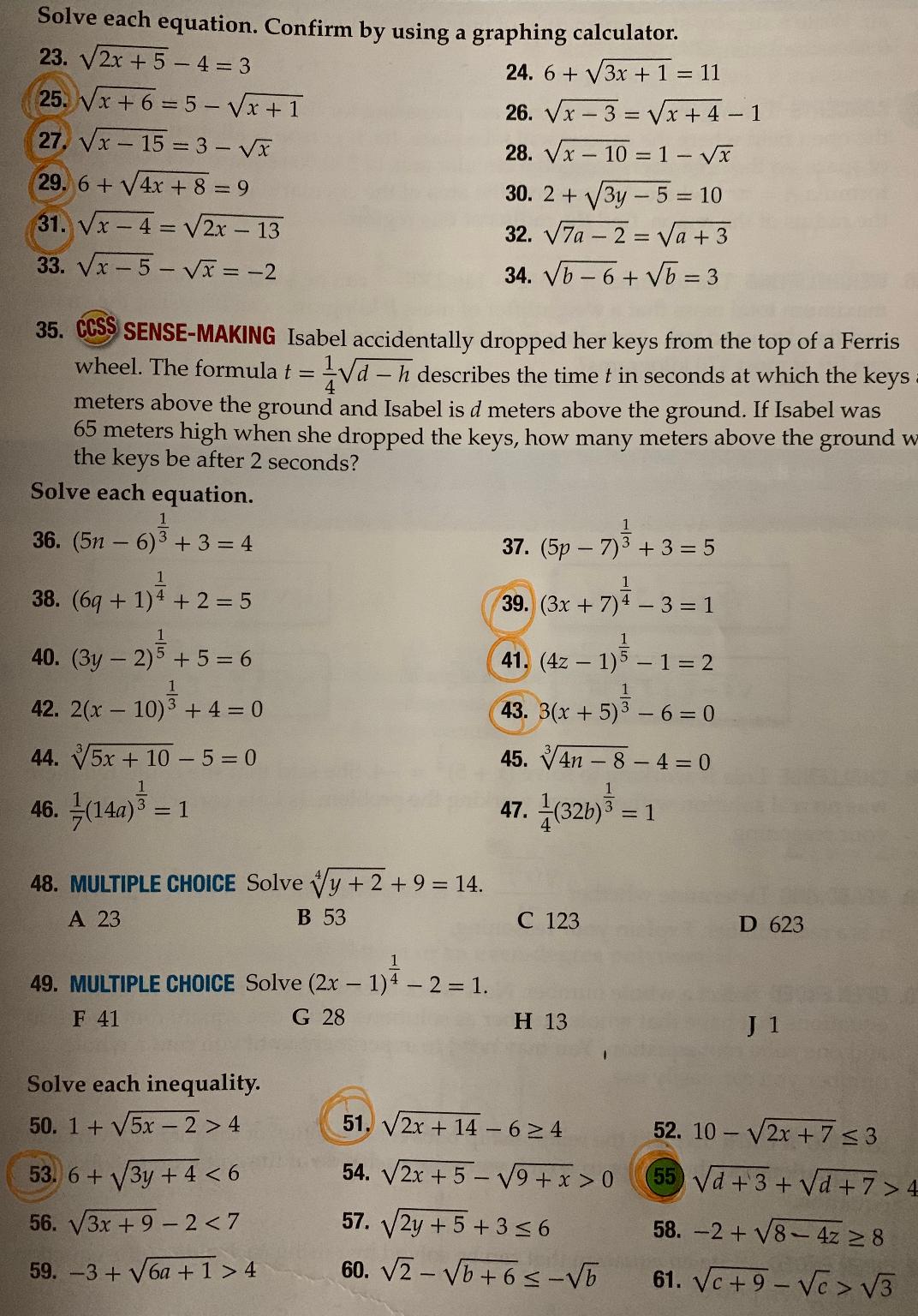 Solved Solve each equation. Confirm by using a graphing | Chegg.com