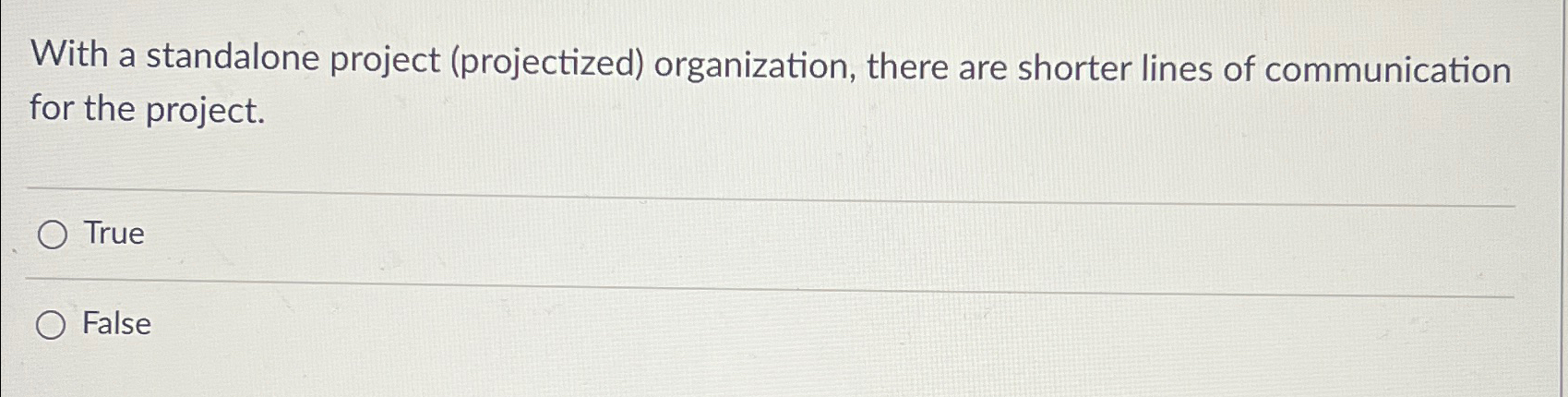 Solved With a standalone project (projectized) | Chegg.com
