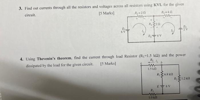 Solved 3. Find out currents through all the resistors and | Chegg.com