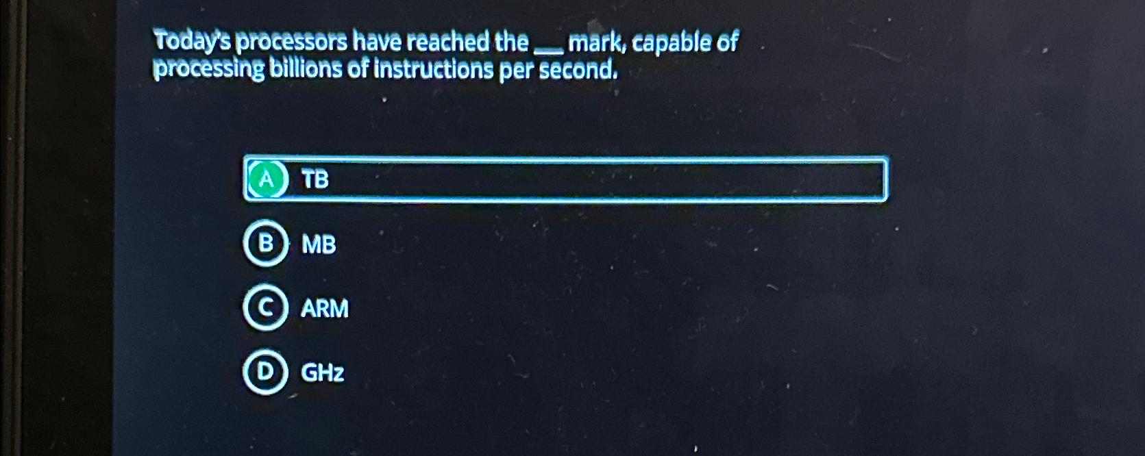 Solved Today's processors have reached the _ ﻿mark, capable | Chegg.com