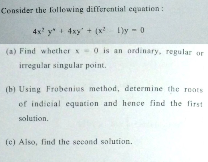 Solved Consider the following differential equation | Chegg.com
