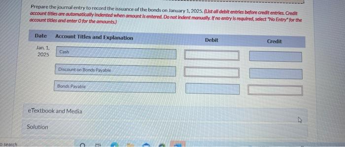 Solved Prepare the journal entry to record the issuance of | Chegg.com