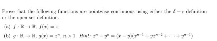 Solved Prove that the following functions are pointwise | Chegg.com