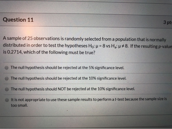 Solved Question 8 3 pts Consider the sampling distribution | Chegg.com