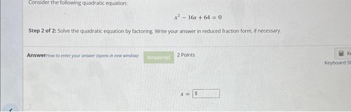 Solved Consider the following quadratic equations | Chegg.com