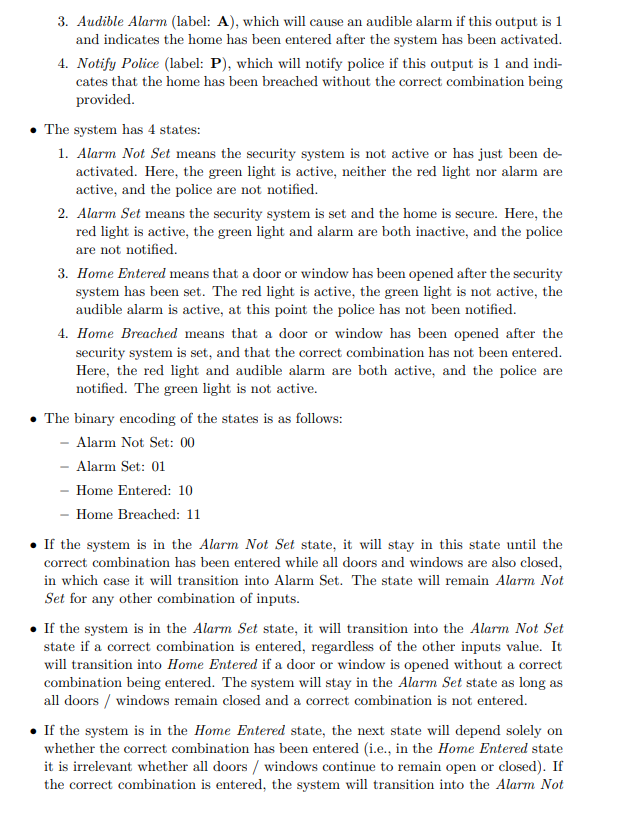 System Description \& State Diagram First task: | Chegg.com
