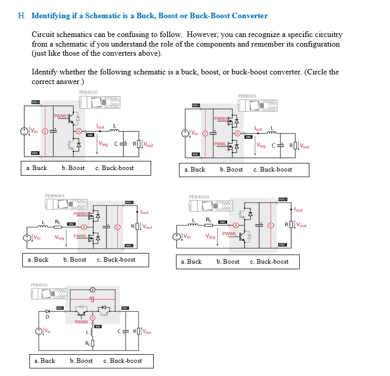 Solved H. ﻿Identifying if a Schematic is a Buck, Boost or | Chegg.com