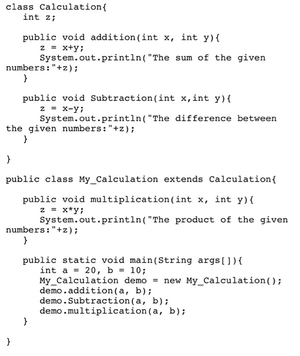 Solved Write a Java program: Add another sublass division to | Chegg.com