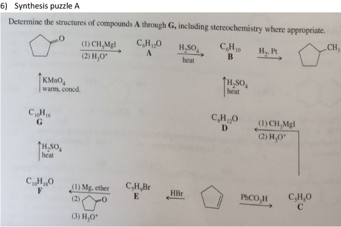 Solved 6) Synthesis puzzle A Determine the structures of | Chegg.com