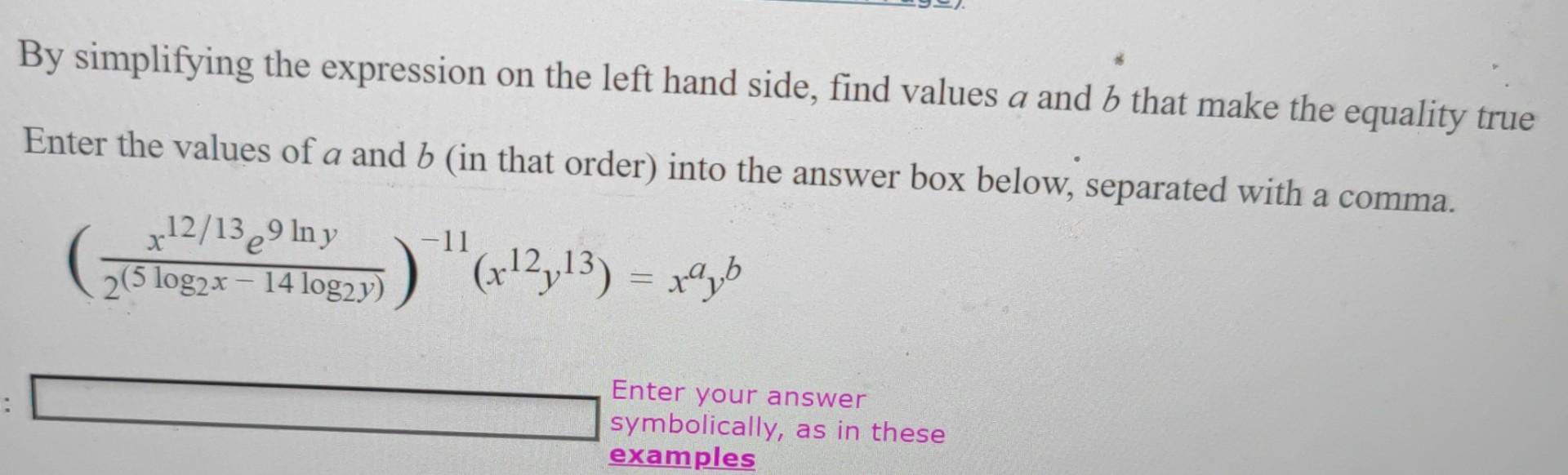 Solved By simplifying the expression on the left hand side, | Chegg.com