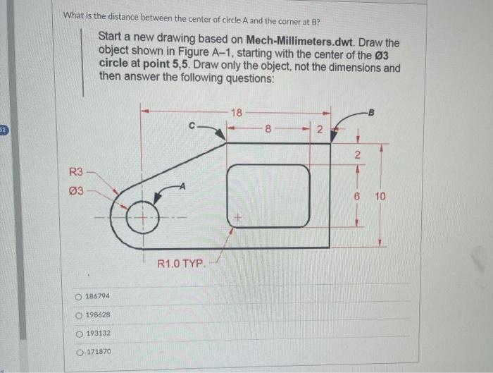 Solved What is the distance between the center of circle A | Chegg.com
