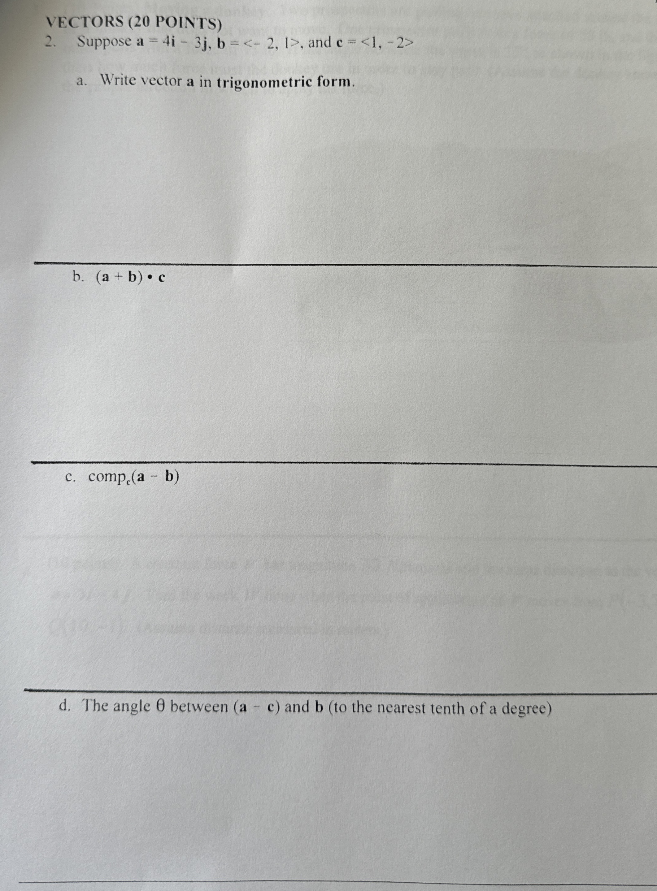Solved VECTORS (20 ﻿POINTS)2. ﻿Suppose a=4i-3j,b=(:-2,1:), | Chegg.com