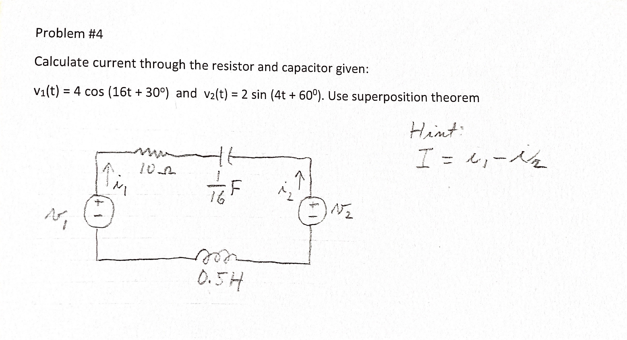 Solved Problem #4Calculate current through the resistor and | Chegg.com