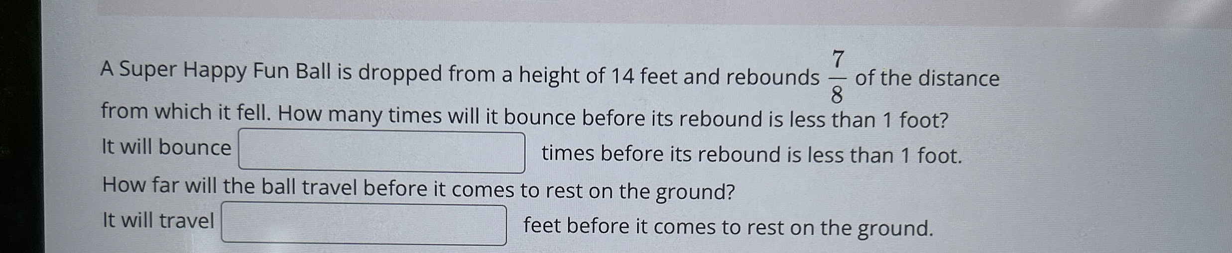 Solved A Super Happy Fun Ball is dropped from a height of 14 | Chegg.com