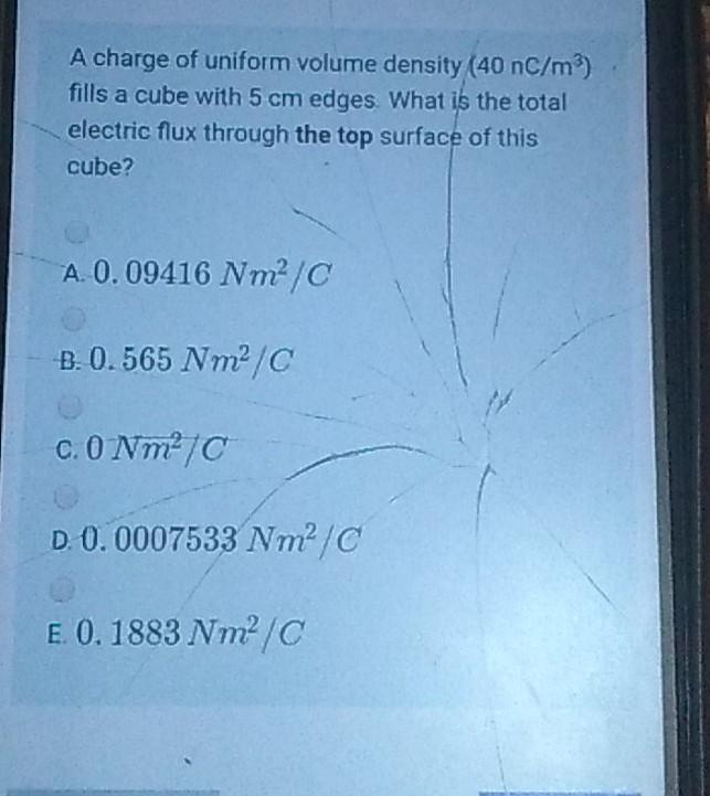 Solved A charge of uniform volume density (40 nC/m3) fills a | Chegg.com