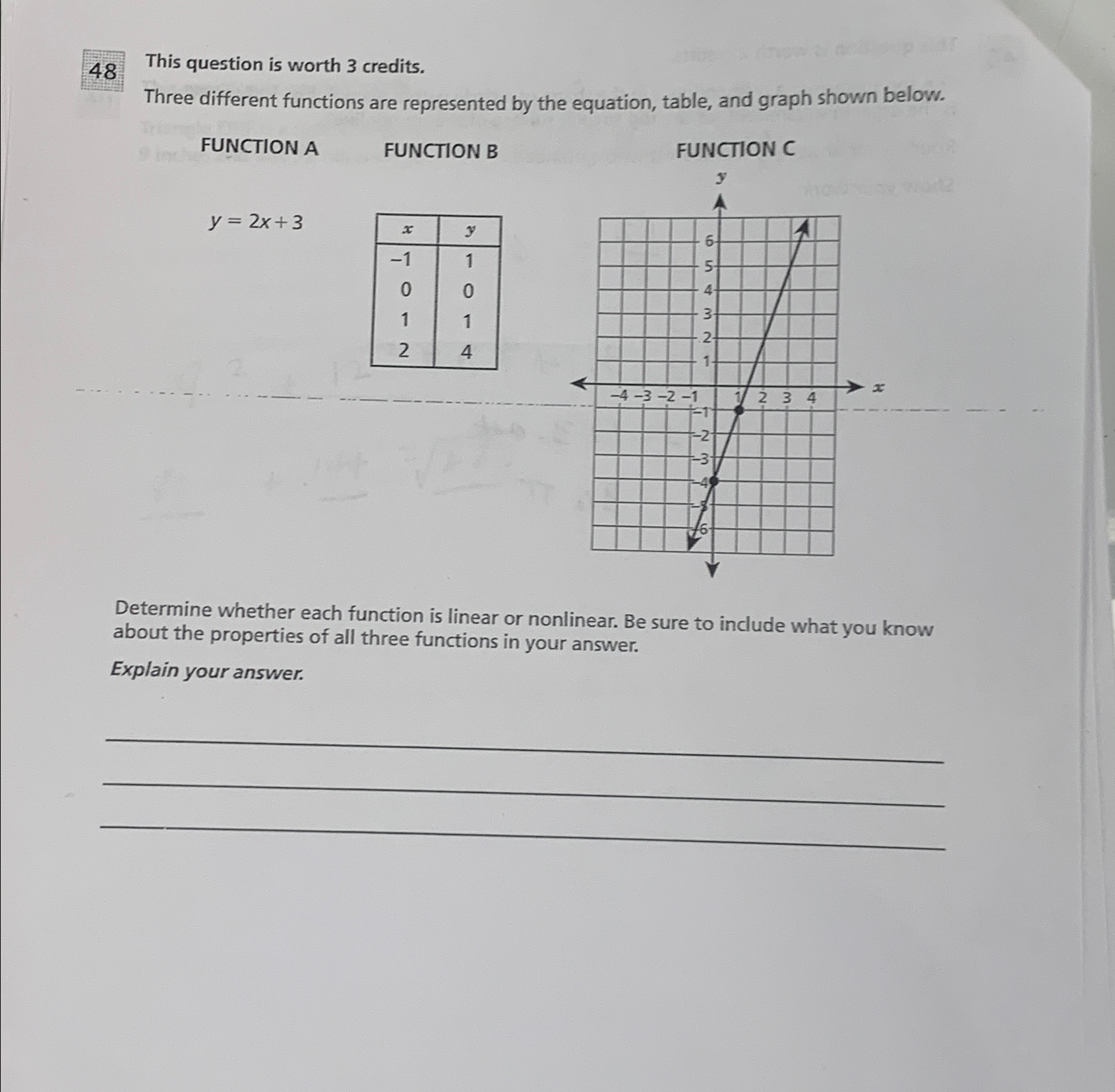 Solved 48 ﻿This question is worth 3 ﻿credits.Three different | Chegg.com