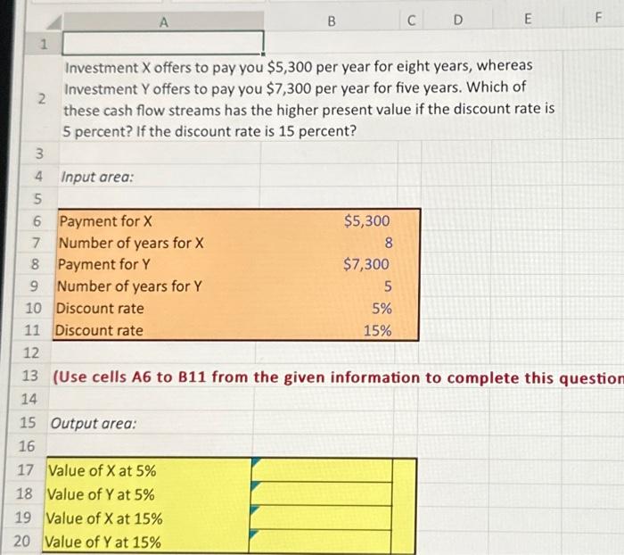 Solved Investment X offers to pay you $5,300 per year for | Chegg.com