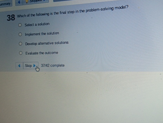 Solved 38 ﻿Which of the following is the final step in the | Chegg.com