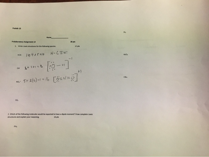 Solved Prelab 13 SF Name Prelaboratory Assignment 13 1 Witte | Chegg.com