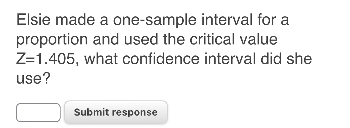 Solved Elsie made a one-sample interval for a proportion and | Chegg.com