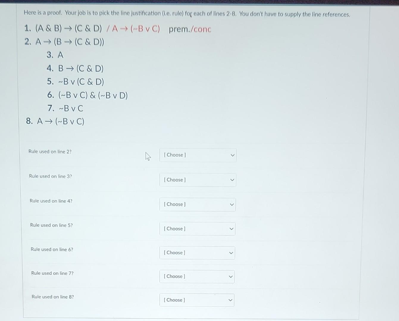 Here is a proof. Your job is to pick the line | Chegg.com