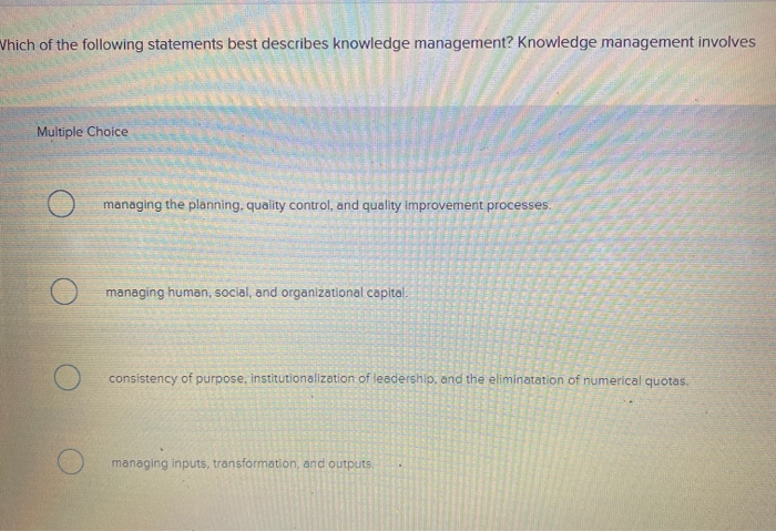 Solved Which of the following statements best describes | Chegg.com