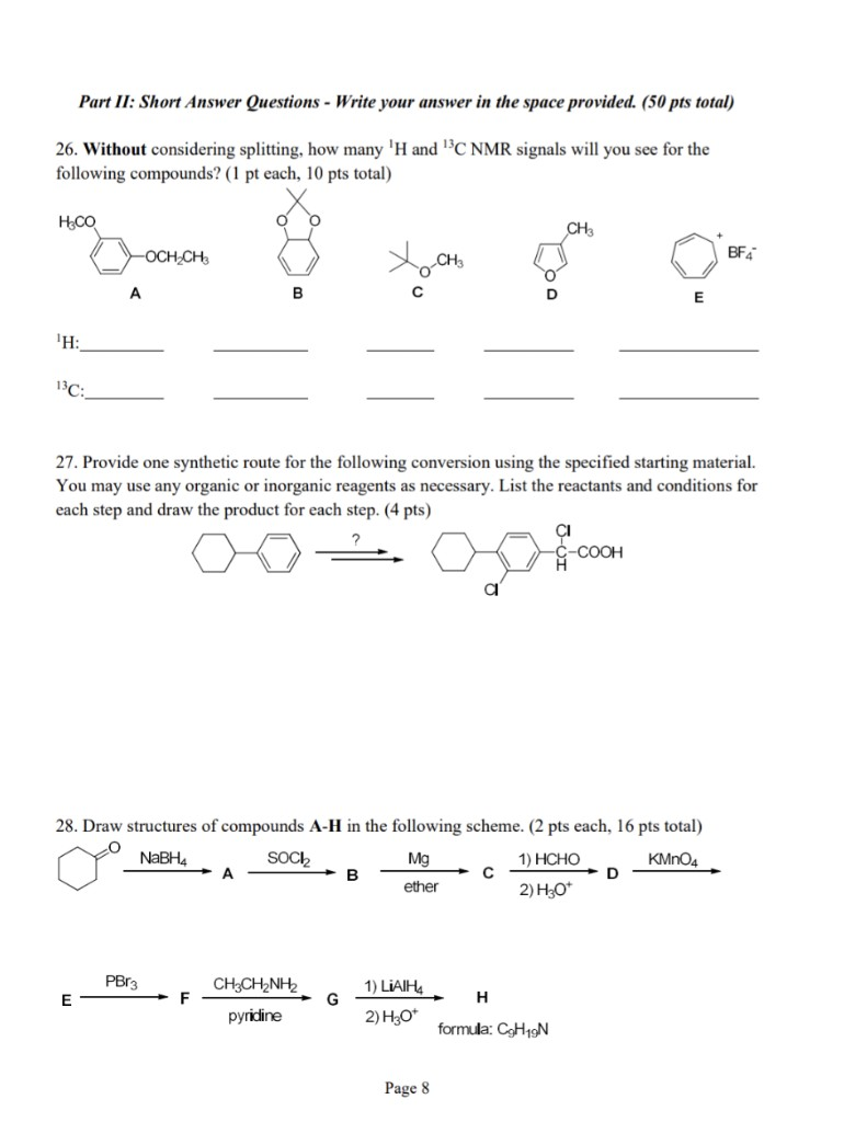 Solved Part II: Short Answer Questions - Write your answer | Chegg.com