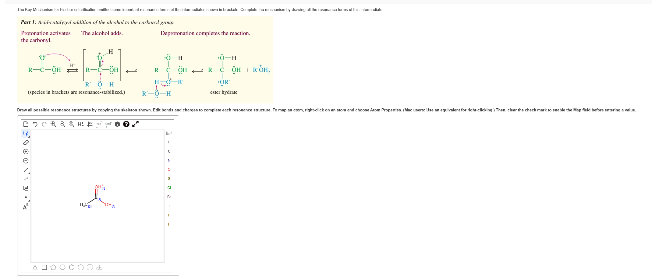 The Key Mechanism for Fischer esterification omitted | Chegg.com
