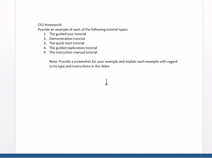 Solved Ch2 Homework Provide an example of each of the | Chegg.com