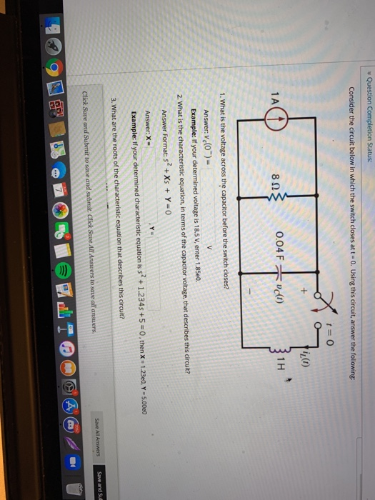 Solved Question Completion Status: Consider the circuit | Chegg.com