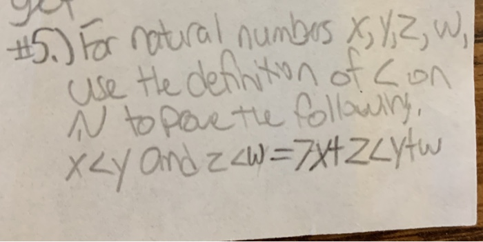Solved for natural numbers x,y,z,w use the definition