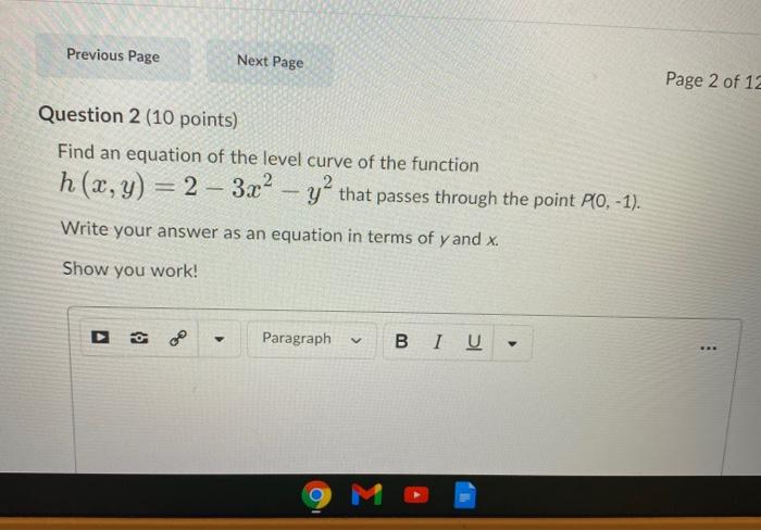 Solved Previous Page Next Page Page 2 of 12 Question 2 (10 | Chegg.com