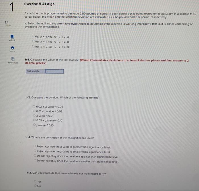 Solved Exercise 5-41 Algo 1 - A machine that is programmed | Chegg.com