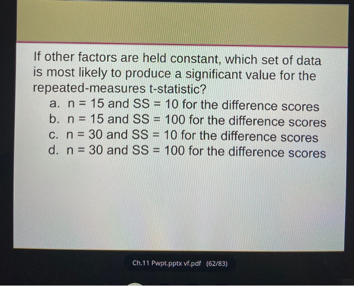 Solved If other factors are held constant, which set of data | Chegg.com