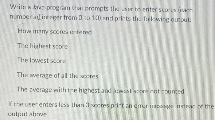Solved Write a Java program that prompts the user to enter | Chegg.com