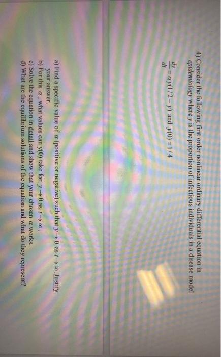Solved 4) Consider the following first order nonlinear | Chegg.com