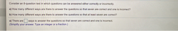 Solved Consider an 8-question test in which questions can be | Chegg.com