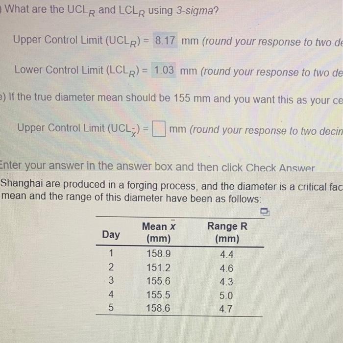 Solved What are the UCLR and LCLR using 3-sigma? Upper | Chegg.com