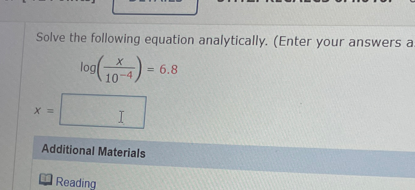Solved Solve the following equation analytically. (Enter | Chegg.com