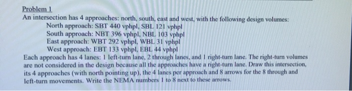 Problem 3 For the intersection geometry and design | Chegg.com