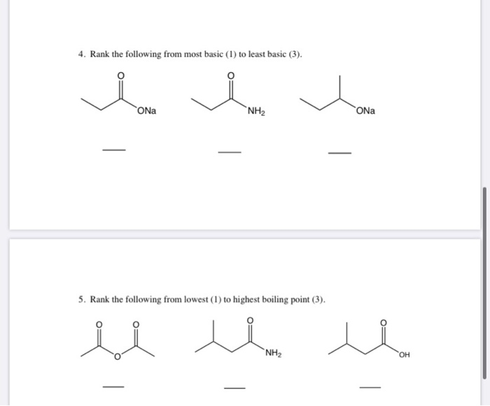 Solved 4. Rank the following from most basic (1) to least | Chegg.com