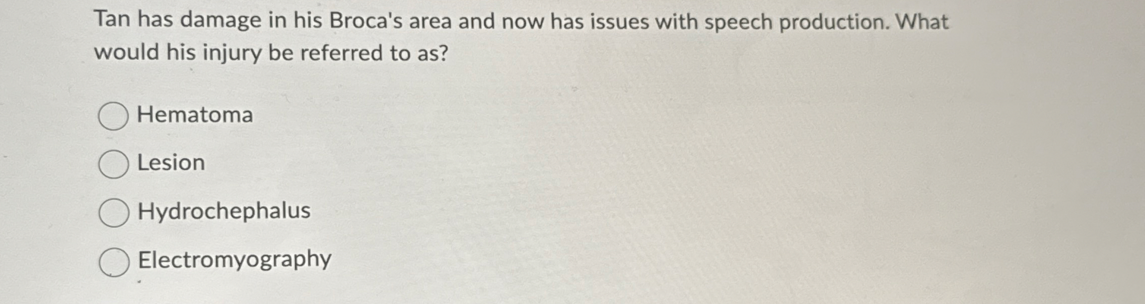 Solved Tan has damage in his Broca's area and now has issues | Chegg.com