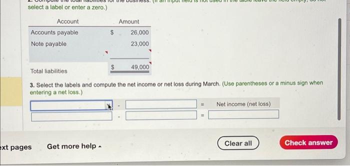 select a label or enter a zero.) Account Accounts | Chegg.com