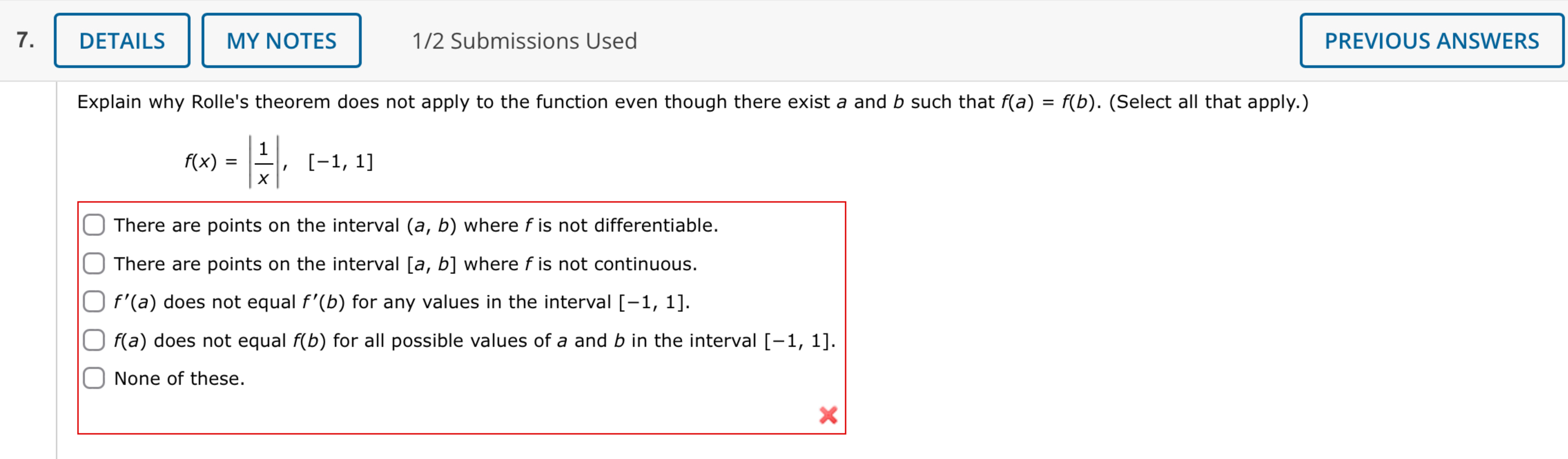Solved Explain why Rolle's theorem does not apply to the | Chegg.com