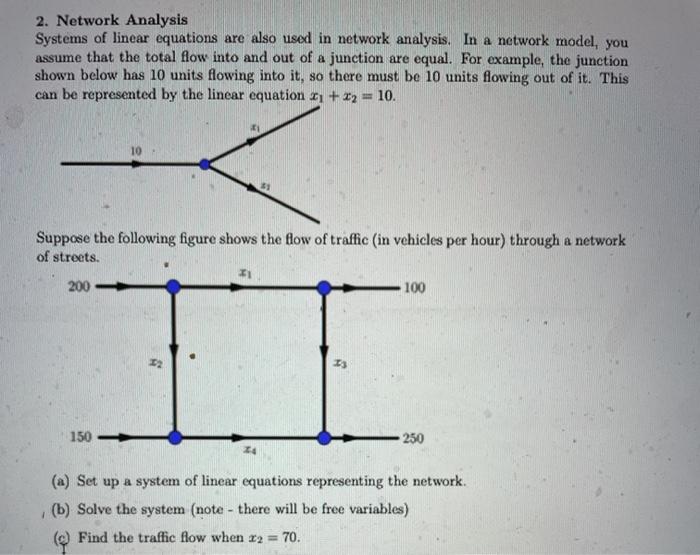 Solved 2. Network Analysis Systems of linear equations are | Chegg.com