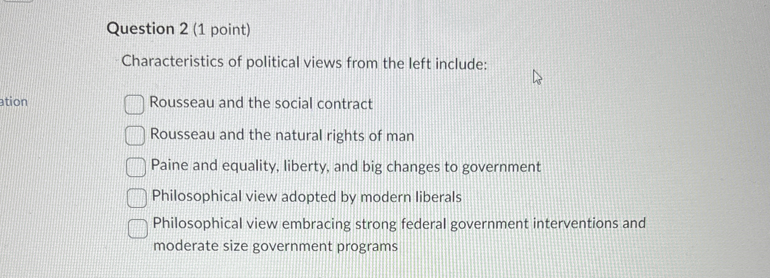 Solved Question 2 (1 ﻿point)Characteristics of political | Chegg.com