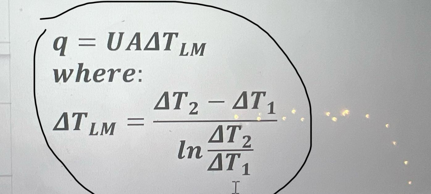 Solved q=UAΔTLMwhere:ΔTLM=ΔT2-ΔT1lnΔT2ΔT1 ﻿Solve for deltaT2 | Chegg.com