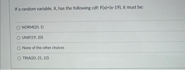 Solved If a random variable, X, has the following cdf: | Chegg.com