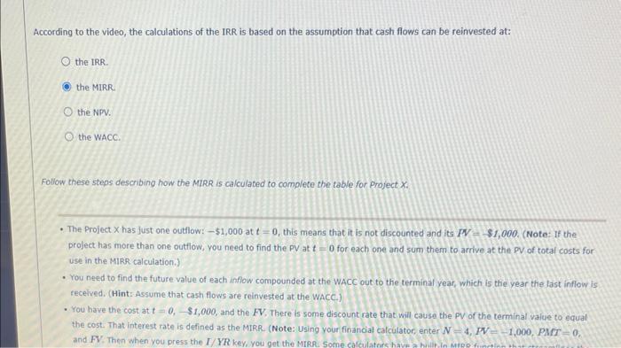 Solved 1. Modified internal rate of return (Calculator | Chegg.com