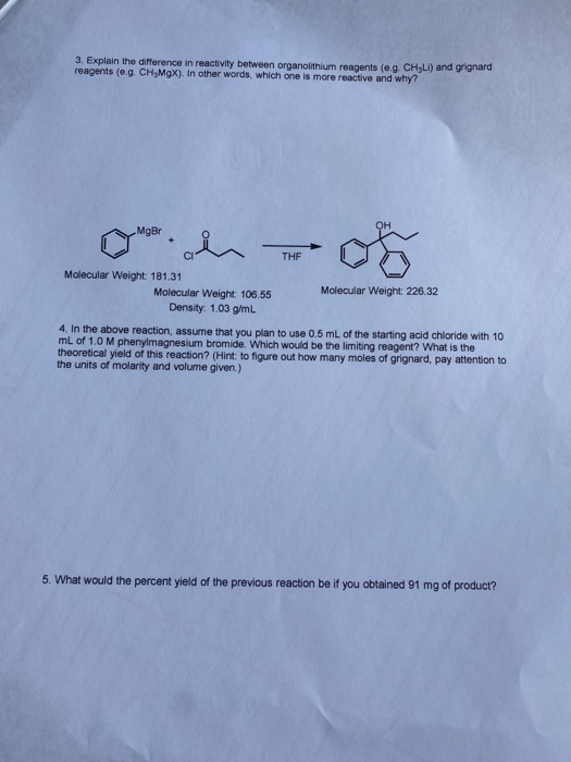 Solved 3. Explain the difference in reactivity between | Chegg.com